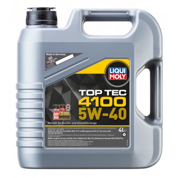 Top Tec 4100 4Lt - 5W40 Liqui Moly LM2195 Motorwelt Tecnología Sintetic